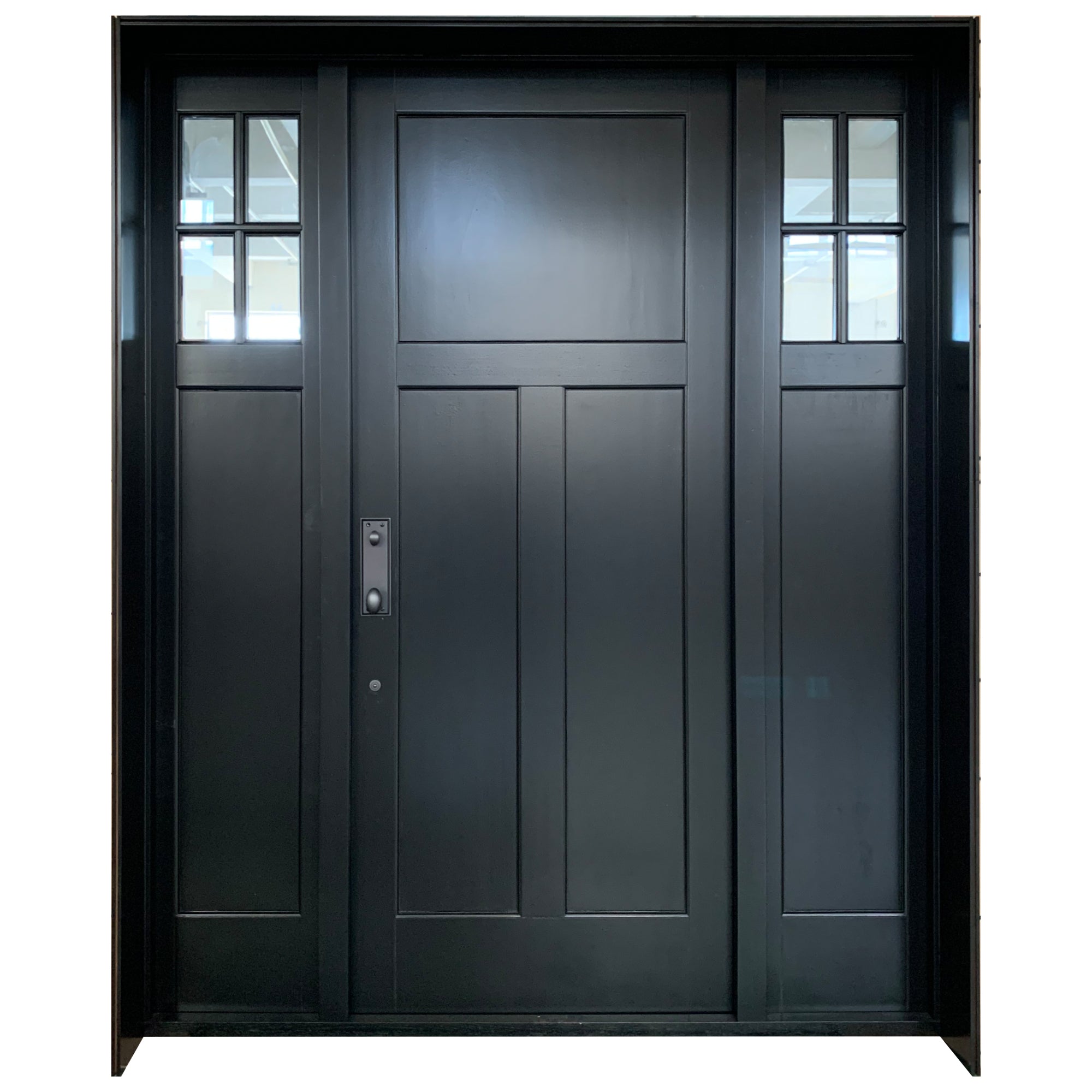 Contemporary Front Wood Door With Sidelite – Waydoor
