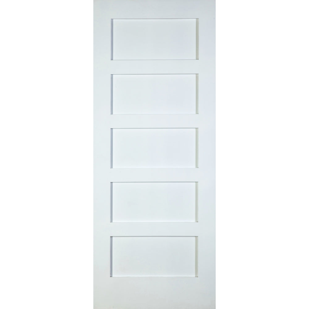 5 Panel Shaker Primed Wood Door – Waydoor